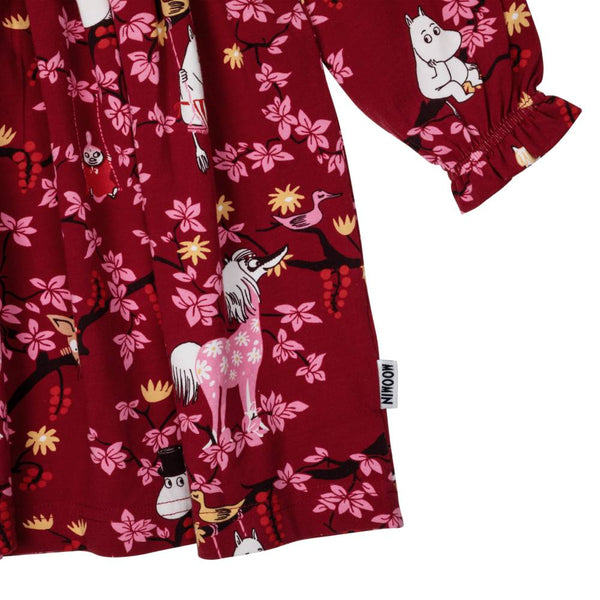 Moomin Climbing Tree Dress Burgundy - The Official Moomin Shop
