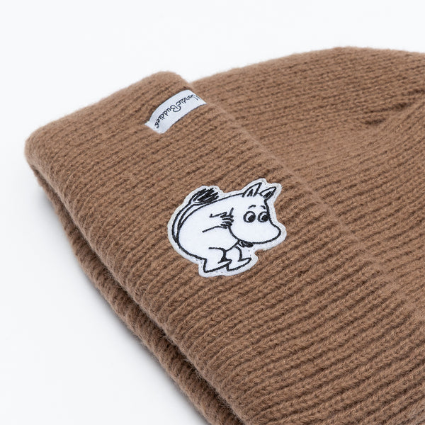 Moomintroll Felt Patch Beanie Brown - The Official Moomin Shop