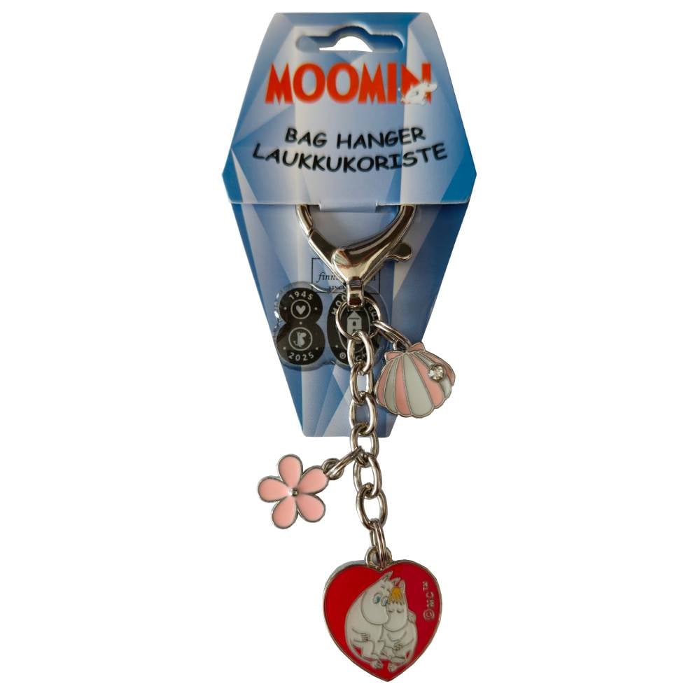 Moomintroll & Snorkmaiden Heart Bag Hanger - The Official Moomin Shop