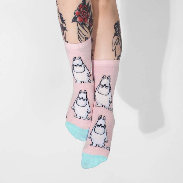 Moomintroll Angry Socks Pink 36-42 - The Official Moomin Shop